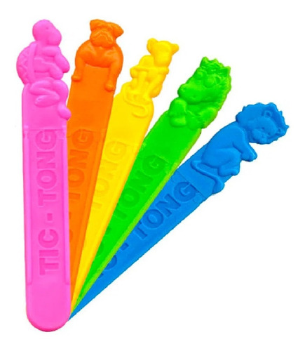 Abaixador Língua Tic Tong Colorido Animal 120 Uns Agaplastic | Frete grátis