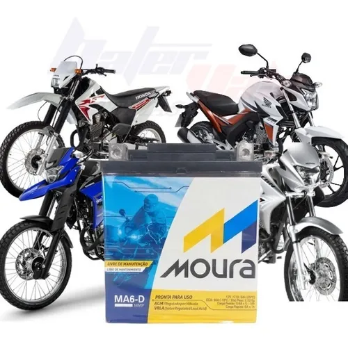 Bateria Moura 6ah Cb 300 R Falcon Twister Lander Tornado Cbx Frete Grátis