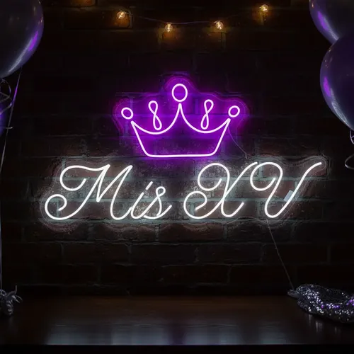 Letrero Led Neon Flex Mis Xv Años Personalizado, V2 | Meses sin interés