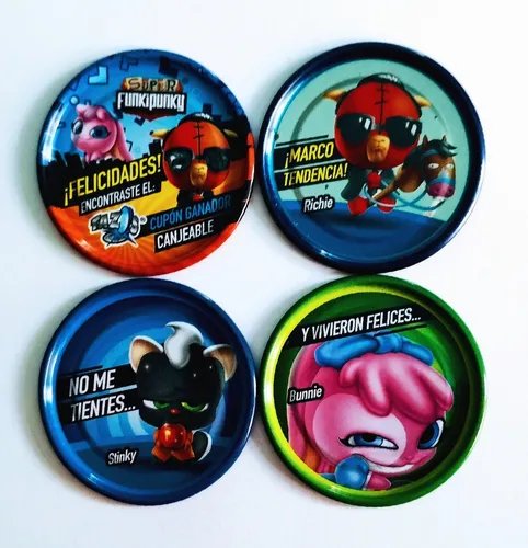 Tazos Funki Punky Metálicos 4 Piezas Mercadolibre