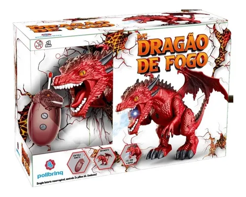 Brinquedo Dragão De Fogo Controle Remoto Polibrinq Parcelamento Sem Juros