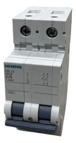 Disjuntor Bipolar Din 5sl1 Curva C 70a 3ka 5sl12707mb | Frete grátis