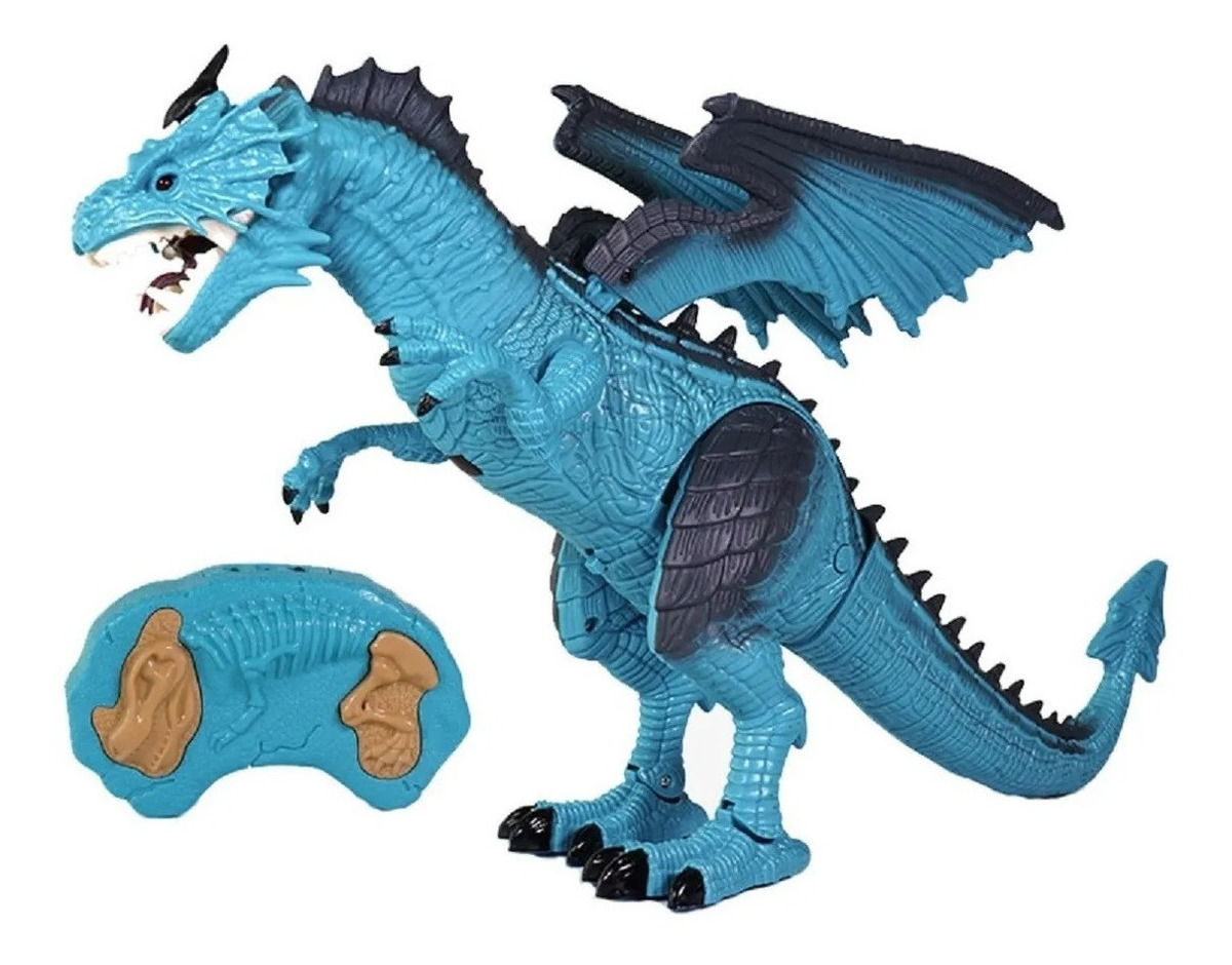 Dragão Dinossauro Controle Remoto Brinquedo Solta Fumaça Parcelamento