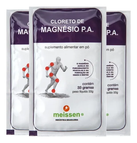 Cloreto De Magnésio P.a Sachê 3 X 33g Meissen Sabor Sem sabor | MercadoLivre