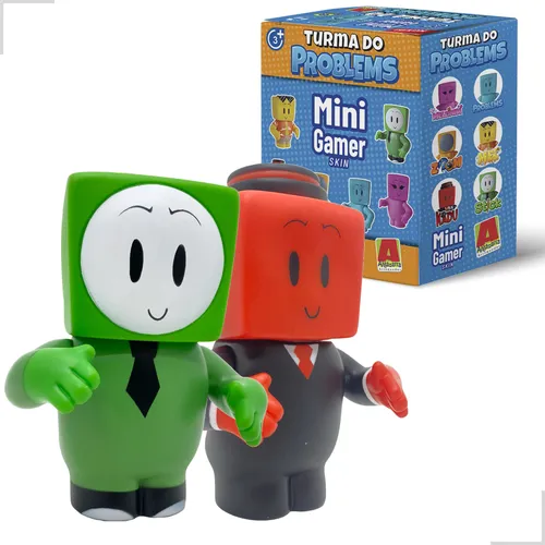 Kit Boneco Minecraft Problems Kadu E Stick Mini 12cm Vinil Parcelamento Sem Juros