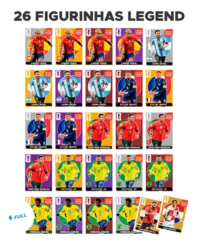 Kit 26 Figurinhas Raras Legend Extra Copa Do Mundo 2026 | Parcelamento ...