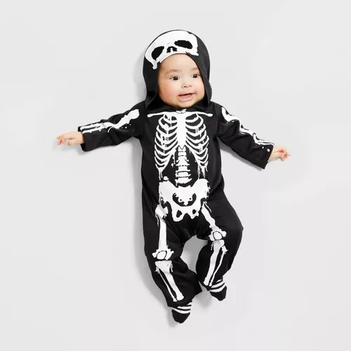 Disfraz Bebé Esqueleto Enterizo Halloween Cuotas Sin Interés