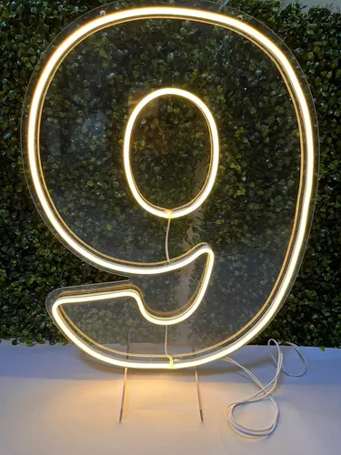 Painel Led Neon Numero Um Acrílico Transparente 60cm 3 Peças ...