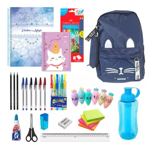 Kit Material Escolar Mochila Feminina Caderno Estojo Complet ... Kit Material Escolar Mochila Feminina Caderno Estojo Complet ...