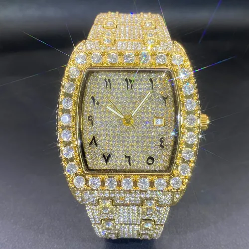 Reloj De Hombre Con Diamantes Y Esfera Cuadrada | Envío gratis