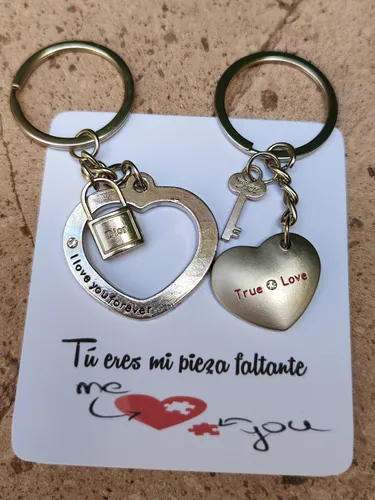 Dúo De Llaveros Pareja Corazón Y Llave Regalo Aniversario | MercadoLibre