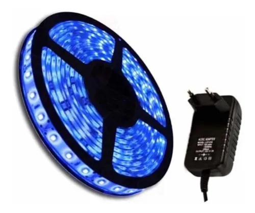 Tira Led 5050 De 5 Metros Con Silicona Ip65 Color De Luz Azul Voltaje