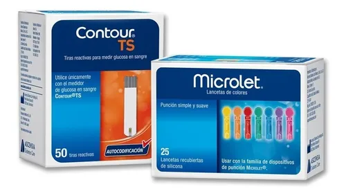 Contour Ts Paquete De 50 Tiras Y 25 Lancetas P/ Glucómetro | Envío gratis