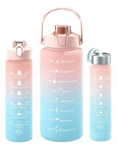 Pack 3 Botellas De Agua Deportiva Botella Motivacional | Cuotas sin interés