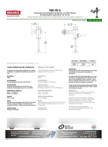 Fluxometro Para Mingitorio Helvex Modelo 185-19-1 en venta en Puebla ... Fluxometro Para Mingitorio Helvex Modelo 185-19-1 en venta en Puebla ...