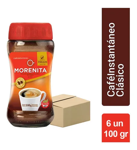 Pack X 6 U Morenita Cafe Instantaneo Torrado Clasico 100g Ecomodico