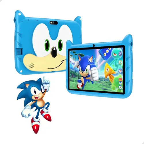Tablet Kids Infantil Sonic Menino Menina Smart Para Crianças Cor Azul ...
