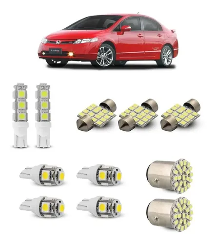 Kit Led Honda Civic G8 Luz Teto Placa Ré Farolete Meia-luz | MercadoLivre