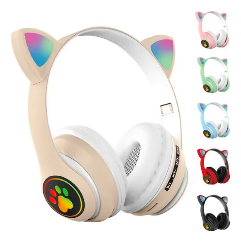 Audífonos gamer inalámbricos Basike Fone Orelha de Gato LED Sem Fio ... Audífonos gamer inalámbricos Basike Fone Orelha de Gato LED Sem Fio ...