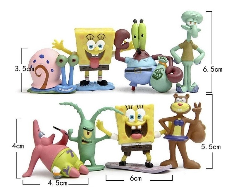 8 Figuras Bob Esponja Patricio Calamardo Gary Envío Gratis Envío Gratis