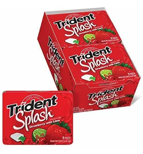 Chicle - Trident Splash Fresa Con Chicle Sin Azúcar De Lima, | Envío gratis Chicle - Trident Splash Fresa Con Chicle Sin Azúcar De Lima, | Envío gratis