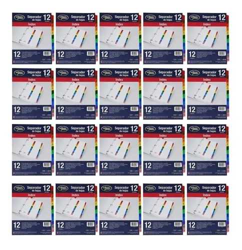 Separador Para Carpeta Wilson Jones 1 Al 12 S/numero 20 Pzs Separador Para Carpeta Wilson Jones 1 Al 12 S/numero 20 Pzs