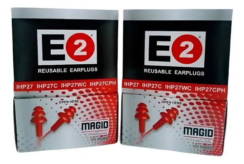 Tapones Auditivos Re-utilizables Magid E2 Ihp27c - 50 Pares Rojo ...