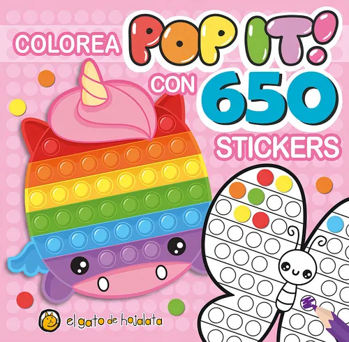 Pinto Pop It Con 650 Stickers - Unicornio - Gato De Hojalata | Cuotas