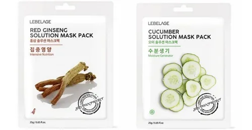 Mascarillas Coreanas Hidratante Ginseng Rojo And Pepino 40pz