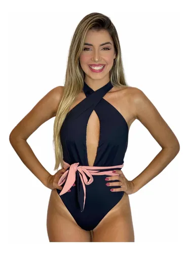 Maiô Frente Única Decote V Dupla Face Mf Fashion Parcelamento