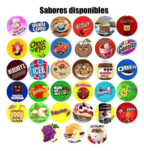 Sticker Bolis Gourmet Etiquetas Hielitos Frappe 1000pz 4cm Coral Bolis ...