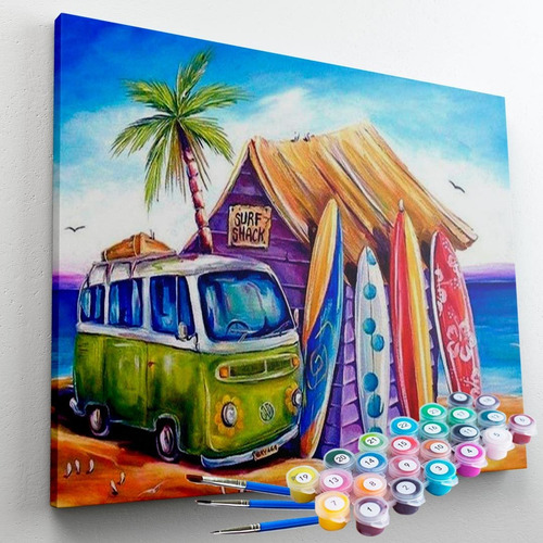 Kit Pintura Numerada Terapêutica - Kombi Roots | Maue Brasil Kit Pintura Numerada Terapêutica - Kombi Roots | Maue Brasil