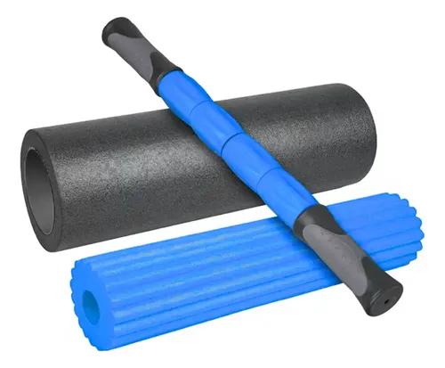 Rolo Massagem Foam Roller Kit 3 Em 1 Liberação Miofascial | Frete grátis