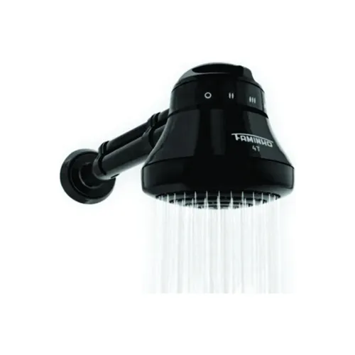 Ducha Faminho 4t Black 127v 5400w C Cano 30cm Parcelamento Sem Juros