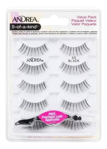 Kit Pestañas Postizas En Tiras Andrea 5 Pares Mas Aplicador
