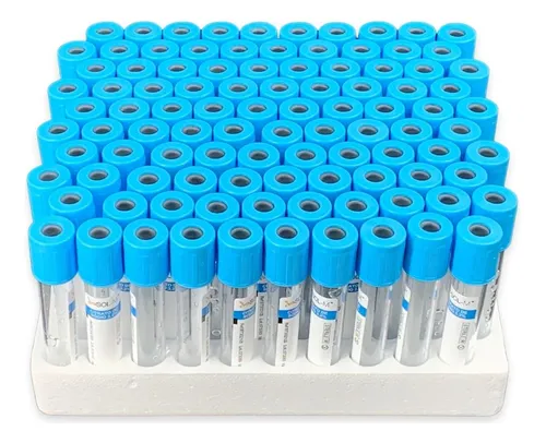 Tubo Tampa Azul Tubo Citrato De Sódio Coleta De Sangue C/100 Tubo Tampa Azul Tubo Citrato De Sódio Coleta De Sangue C/100
