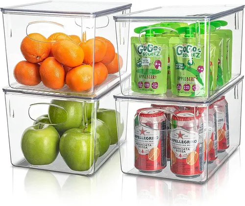 Sorbus Contenedores De Plástico Transparente Con Tapa, Organ | Envío gratis Sorbus Contenedores De Plástico Transparente Con Tapa, Organ | Envío gratis