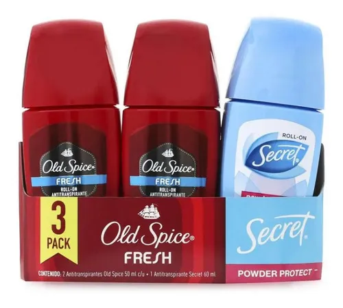 Desodorante Set De 3 Pzs Old Spice Fresh + Secret Roll On | MercadoLibre