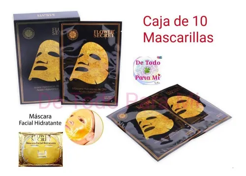 Pack 10 Mascarillas Hidratante Oro Ácido Hialurónico Flower Cuotas