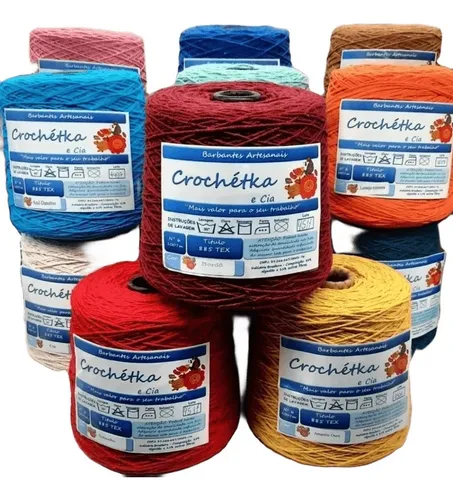 Barbante Crochétka 1kg, Kit 10 Unidades, Escolha As Cores. | Frete grátis