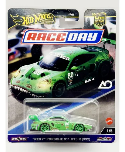 Hot Wheels Premium Race Day Porsche 911 Gt3 Rexy Dinosaurio Verde ...