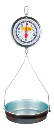 Báscula Mecánica Colgante Reloj De Charola Noval De Acero Color Plateado Báscula Mecánica Colgante Reloj De Charola Noval De Acero Color Plateado