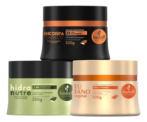 Kit Haskell Cronograma Encorpa Cabelo Hidranutre Tutano 300g ... Kit Haskell Cronograma Encorpa Cabelo Hidranutre Tutano 300g ...