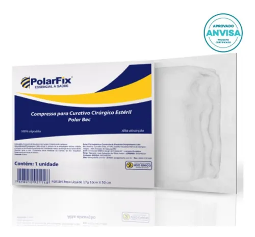 Gaze hidrófila Polar Fix Compressa de gaze estéril algodonada 10x50 ... Gaze hidrófila Polar Fix Compressa de gaze estéril algodonada 10x50 ...