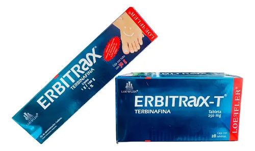 Pack Erbitrax Terbinafina 28 Tabletas 250 Mg + Crema 30 G | MercadoLibre