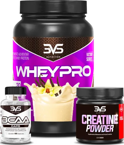 Kit Top Whey Protein 900g Sabor Baunilha Creatina Monohidratada 100