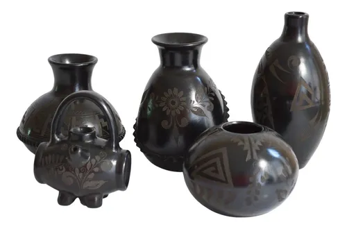 Jarrones Decorativos Barro Negro Edición Limitada Hogar