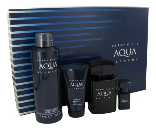 Set Perry Ellis Aqua Extream Eau De Toilette 100ml C/4 Pzas | MercadoLibre