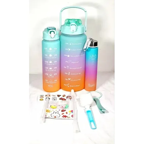 Botella De Agua Motivacional Deportiva, Gym Pack 3 Pzs | MercadoLibre