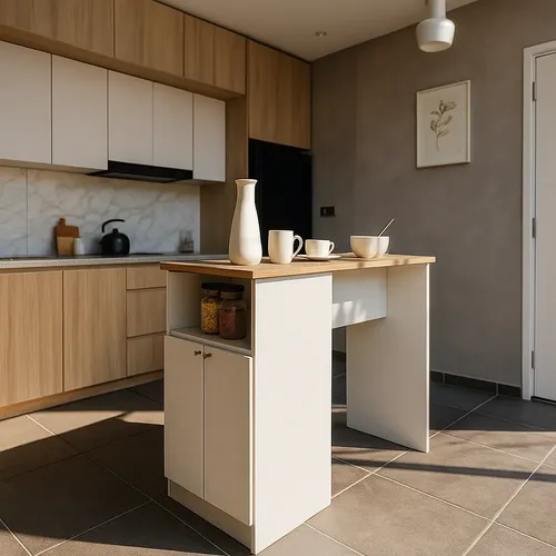 MUEBLE BARRA DESAYUNADORA ISLA RECIBIDOR COCINA FUNCIONAL Mesada 2 ...